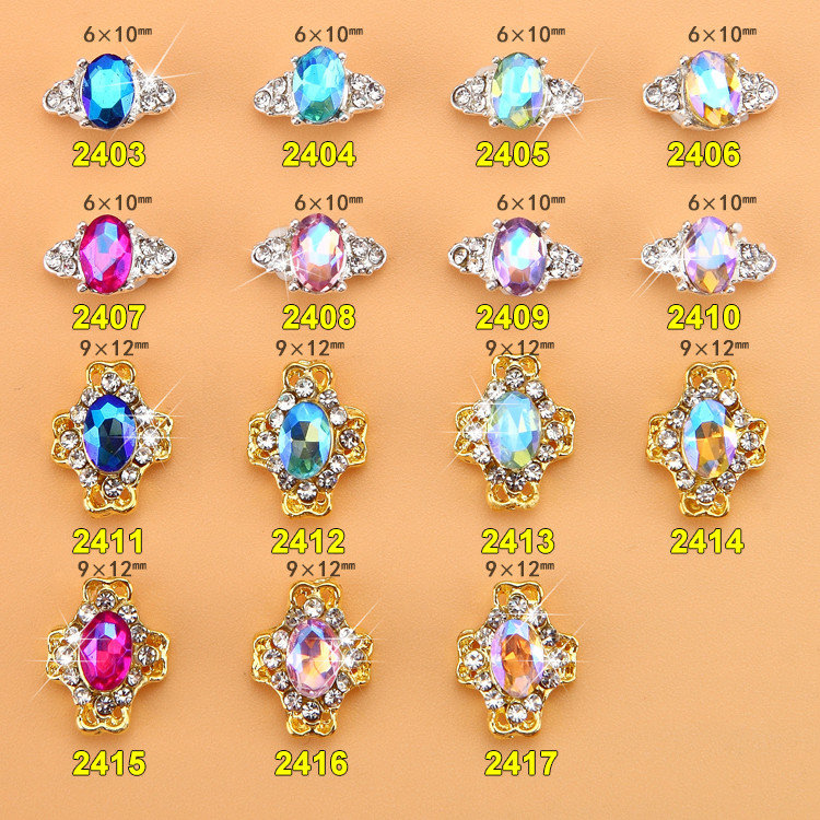 Hot NEW Wholesale Alloy Jewelry 3D Nail Art Jewelry Nail rhinestones Sticker Supplier Number ML2403-2417