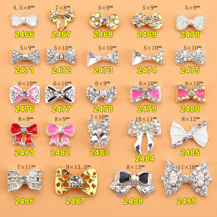 Hot NEW Wholesale Alloy Jewelry 3D Nail Art Jewelry Nail rhinestones Sticker Supplier Number ML2466-2489