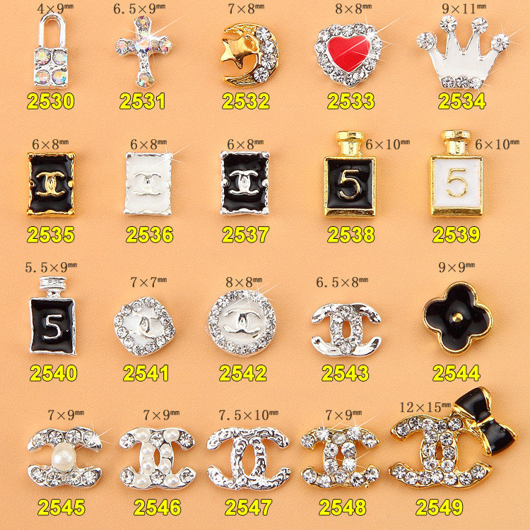 Hot NEW Wholesale Alloy Jewelry 3D Nail Art Jewelry Nail rhinestones Sticker Supplier Number ML2530-2549