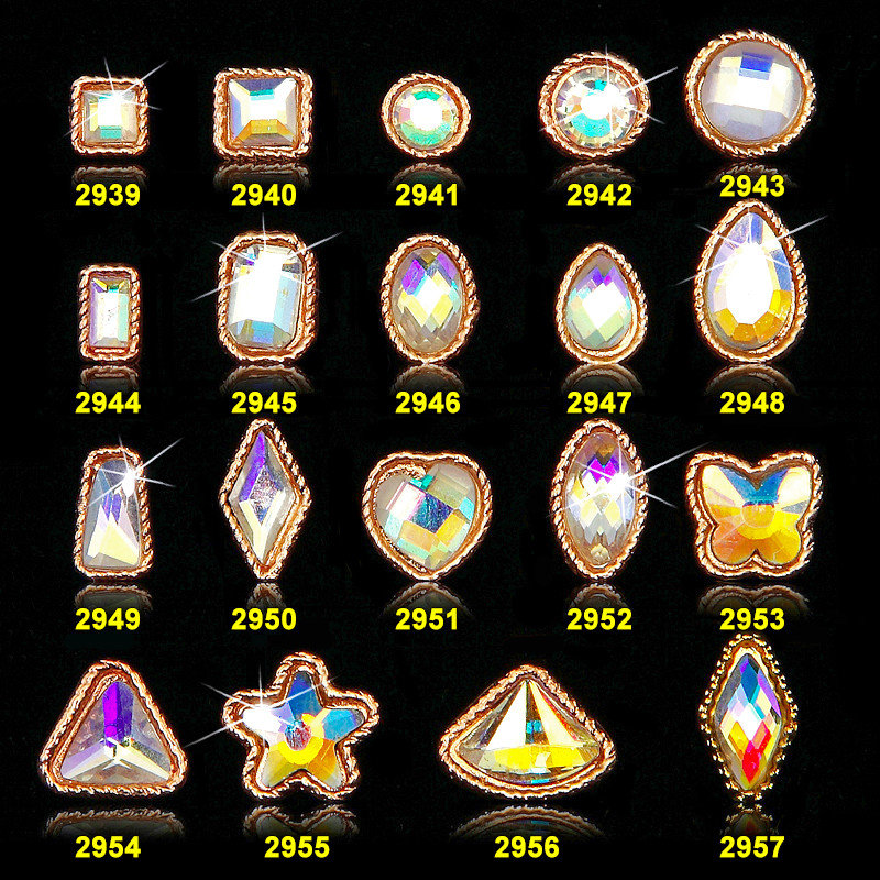 Hot NEW Wholesale Alloy Jewelry 3D Nail Art Jewelry Nail rhinestones Sticker Supplier Number ML2939-2954