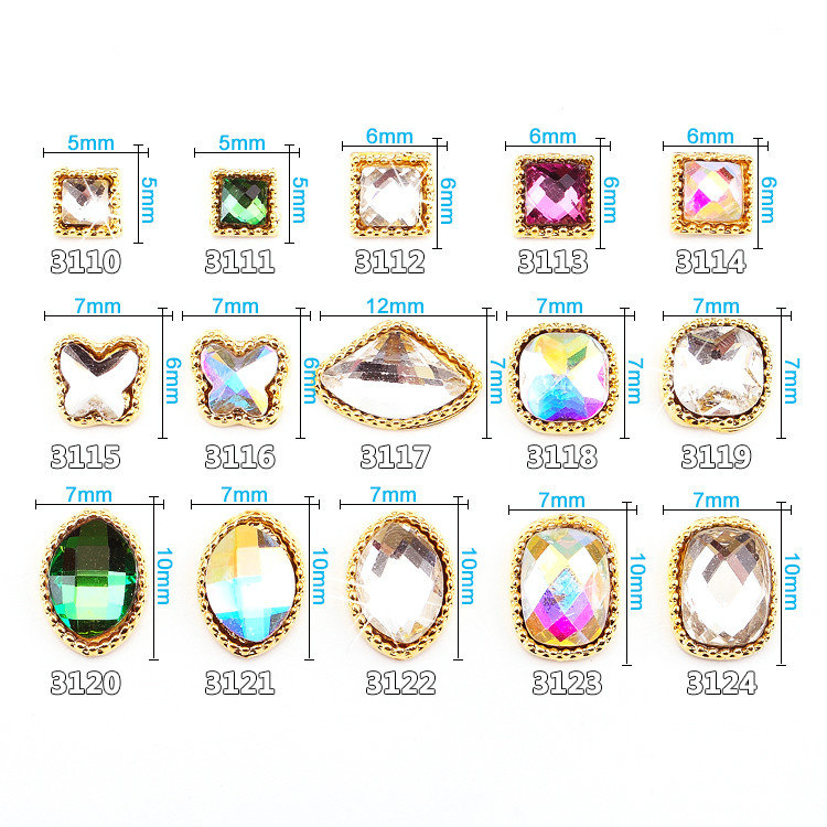 Hot NEW Wholesale Alloy Jewelry 3D Nail Art Jewelry Nail rhinestones Sticker Supplier Number ML3110-3112