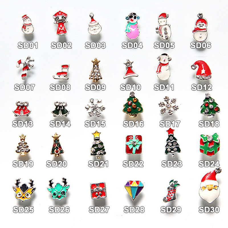Hot NEW Wholesale Alloy Jewelry 3D Nail Art Jewelry Nail rhinestones Sticker Supplier Number SD1-30