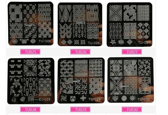Nail Art - Decorating Stamp Plate, Scraper tool and Nail Stamper TU25-30