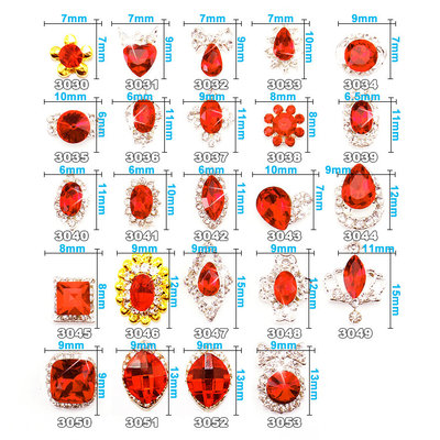 NEW Arrival Red Crystals 8*6mm Bow Nail Charm- Nail Charms- Nail Jewelry- Nail Art-China Wholesale Bow Nail Charm