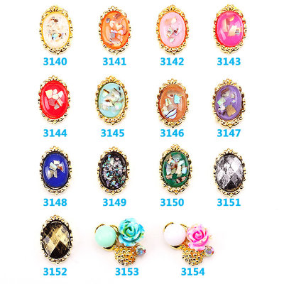 Hot NEW Wholesale Alloy Jewelry 3D Nail Art Jewelry Nail rhinestones Sticker Supplier Number ML3140-3154
