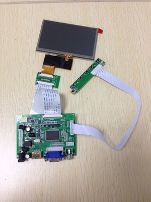 4.3" TFT LCD Displays with Custom VGA / HDMI Driver Board  , touch panel optional