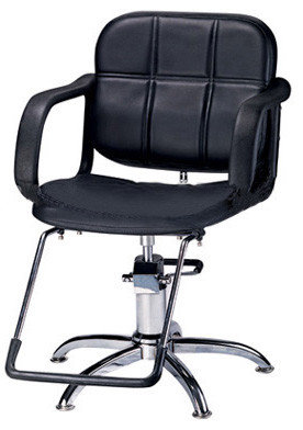 China Traditional Salon Hair Styling Chairs 5 Stars Base With PU Armrest , Black Color supplier