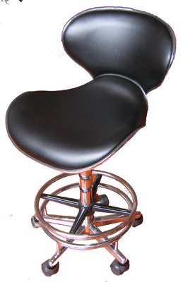 China PU Bar Swivel Office Chair Hydraulic Base , 8 KGs Adjustable Bar Chair Black supplier