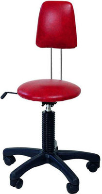 China Portable Red Salon Rolling Chair Adjustable With Backrest , Rubber Star Base supplier