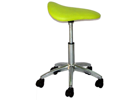 China Green Saddle Office Chair For Hair Cutting , Pu Leather Saddle Seat Stool supplier