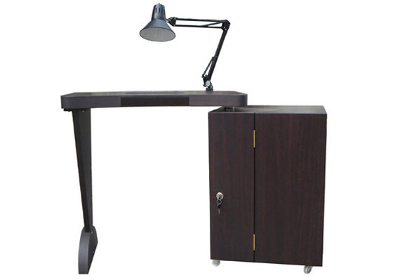 China Adjustable Nail Salon Manicure Tables With Led Light , Black Walnut Color supplier