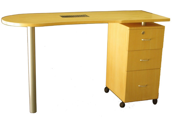 China Vent System Wooden Mobile Nail Desk Furniture For Spa , 46cm Depth supplier