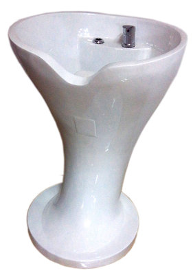 China Fiberglass Salon Equipment Parts Free Standing Sink With 82cm Height supplier