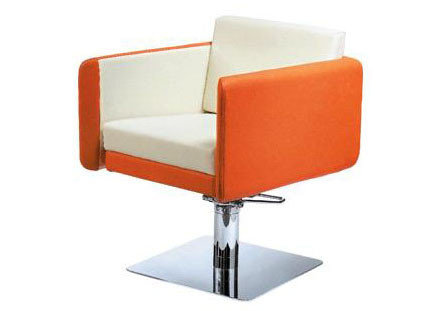 China Orange Hydraulic Styling Chair / Adjustable Beauty Shop Furniture Durable With Footrest supplier