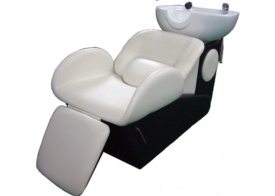 China Adjustable Beauty Salon Shampoo Chairs With Footrest  , Pu Leather Materials supplier