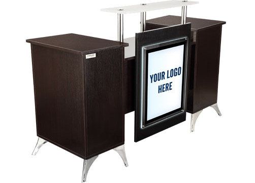 Elegant Spa Reception Desk Manicure Workstation With Polished Chrome Legs , 120cm Width supplier