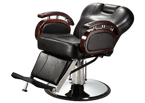 Reclining Backrest Salon Barber Chair Brown With PU Leather Materials 48.5 KGs supplier