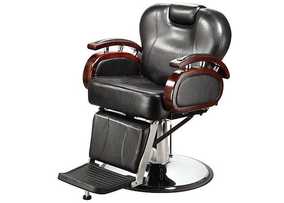 Reclining Backrest Salon Barber Chair Brown With PU Leather Materials 48.5 KGs supplier