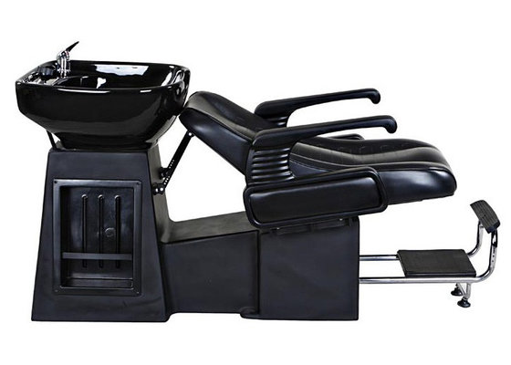 Traditional Backwash Reclining Shampoo Chair With Footrest , Salon Shampoo Units supplier
