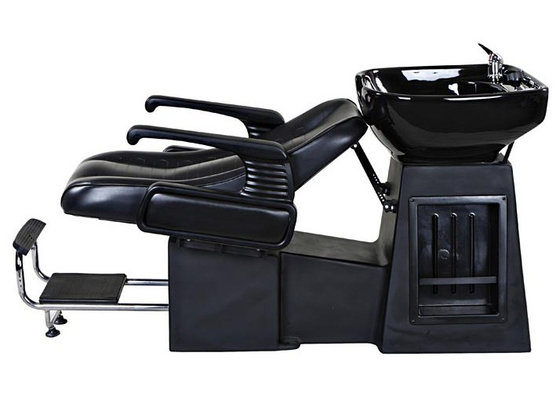 Traditional Backwash Reclining Shampoo Chair With Footrest , Salon Shampoo Units supplier
