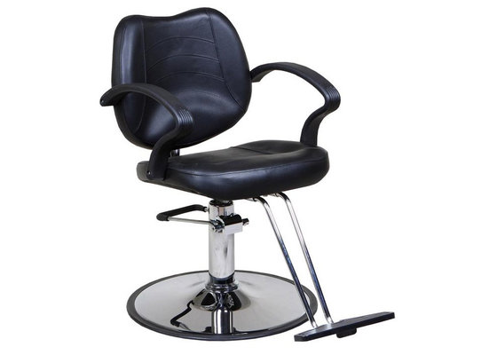WT-3230 Black Professional Hair Styling Chair Round Chrome Base Rubber armrest supplier