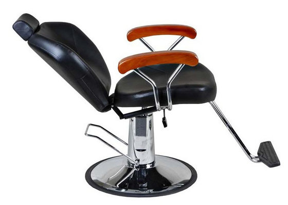 WT-3202 Professional Hair Styling Chair Black PU Chrome  Armrest with Wood supplier