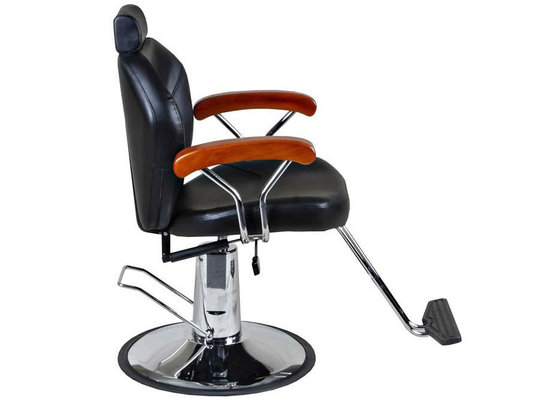 WT-3202 Professional Hair Styling Chair Black PU Chrome  Armrest with Wood supplier