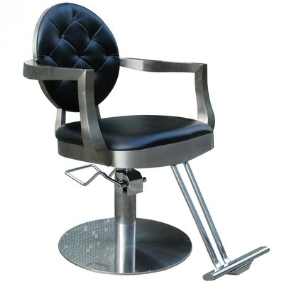 PU Leather Black Salon Hair Styling Chairs Thick Metal Frame With Hydraulic Pump supplier