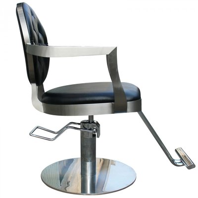 PU Leather Black Salon Hair Styling Chairs Thick Metal Frame With Hydraulic Pump supplier
