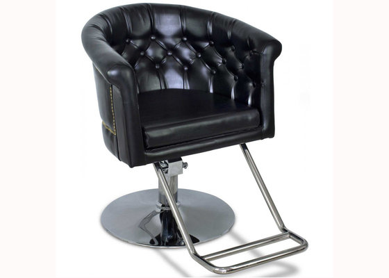 Custom Black Royal Salon Hair Styling Chairs U - Bar Footrest , Classic Design supplier