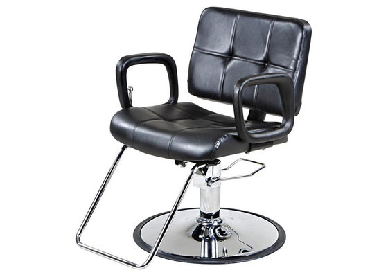 Shinning Chrome Salon Hydraulic Chair Reclining Backrest With U- Shaped Footrest supplier