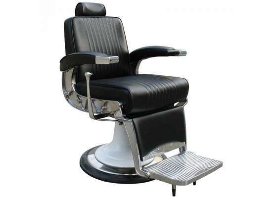 Comfortable Leather Vintage Barber Chair Foldable With Reclines 45 Degrees supplier