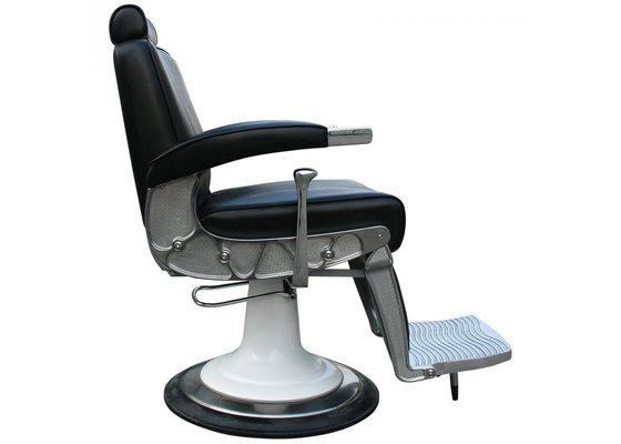 Comfortable Leather Vintage Barber Chair Foldable With Reclines 45 Degrees supplier