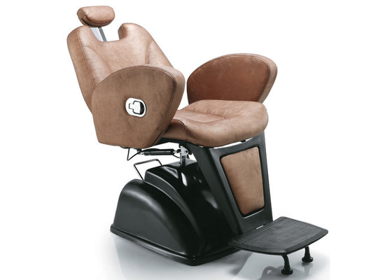 Barber Shop Chairs Hydraulic Cover Metal Footrest With Pu Leather Materials supplier