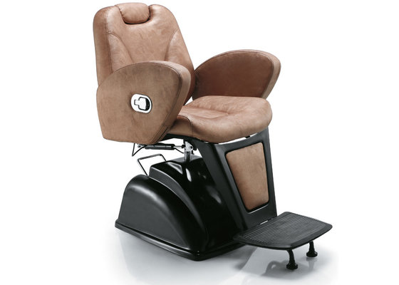 Barber Shop Chairs Hydraulic Cover Metal Footrest With Pu Leather Materials supplier
