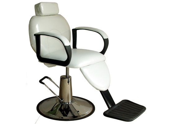 Indoor White Salon Barber Chair Hydraulic With Removable Pillow , Color Customized supplier