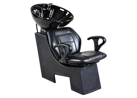 Black Fiberglass Hair Salon Shampoo Chairs With Stainless Steel Tap And  Drain supplier