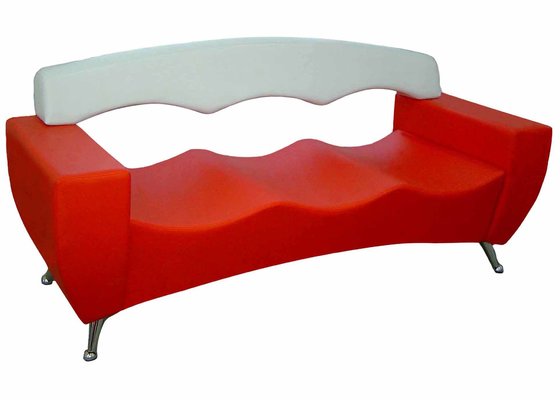 Professional Custom Public Salon Waiting Room Bench PU Leather With High Backrest supplier