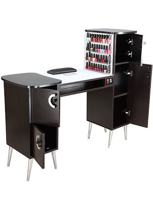 Custom Beauty Salon Manicure Tables 110cm Width With 2 Storage Drawers supplier