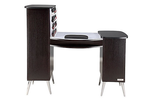 Custom Beauty Salon Manicure Tables 110cm Width With 2 Storage Drawers supplier