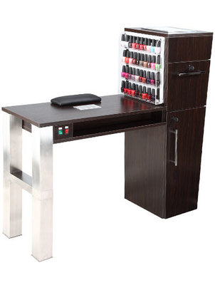 Mobile Salon Manicure Tables With Vent And Fan / Wooden Manicure Table supplier