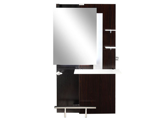 Single Side Wooden Salon Mirror Station Royal Style With LED Light , Color Customized supplier