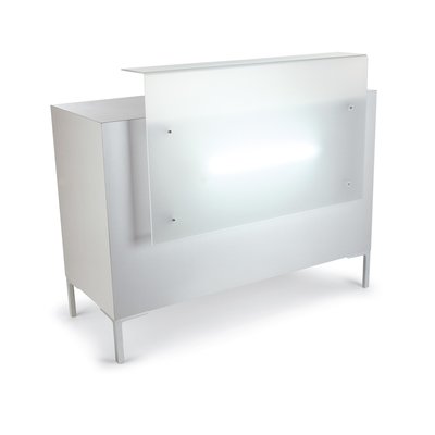 Modern Salon Reception Desk Chrome Leg Sliding Drawer With Dock , Brown Color supplier