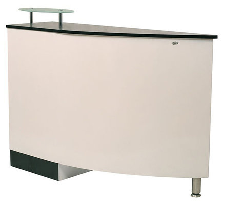 Sliver Curve Beauty Salon Front Desk , Salon Reception Counter With Shinning Foot supplier