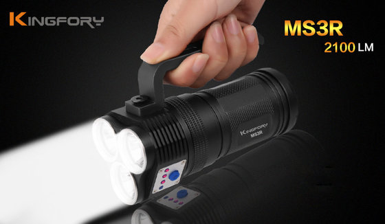 Multifunctional 3*XM-L U2 Waterproof IP66 powered by 4*18650 Rechargeable Hand-held 2100 Lumen Ultra Bright Flashlight
