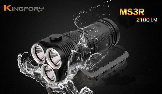 Multifunctional 3*XM-L U2 Waterproof IP66 powered by 4*18650 Rechargeable Hand-held 2100 Lumen Ultra Bright Flashlight