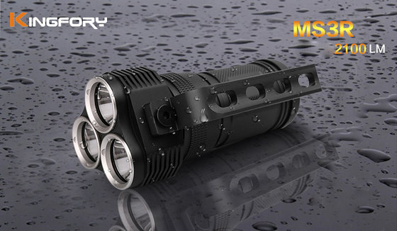 Multifunctional 3*XM-L U2 Waterproof IP66 powered by 4*18650 Rechargeable Hand-held 2100 Lumen Ultra Bright Flashlight