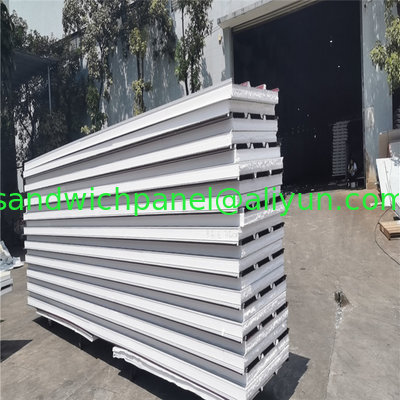 insulated prefabricated sandwich panels wine red 75mm thickness for construction buildings