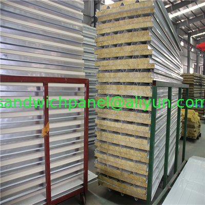 0.326mm steel sheet fireproof rock wool sandwich roof panel 5950 x 1150 x 50mm