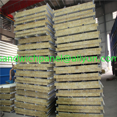 0.326mm steel sheet fireproof rock wool sandwich roof panel 5950 x 1150 x 50mm